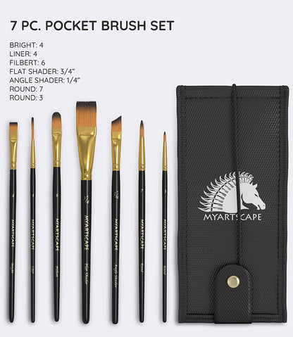 7-Pc Pocket Brush Set with Black Storage Case – MyArtscape